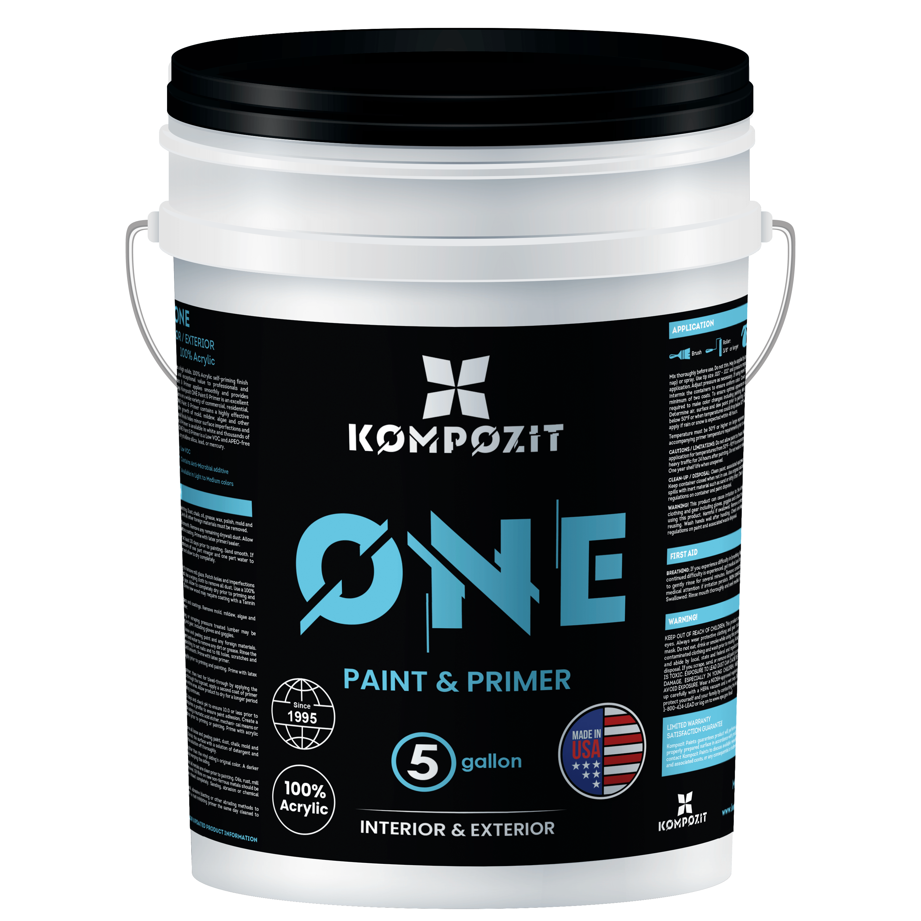 Exterior primer paint for walls ONE Paint & Primer 100% Acrylic – Kompozit